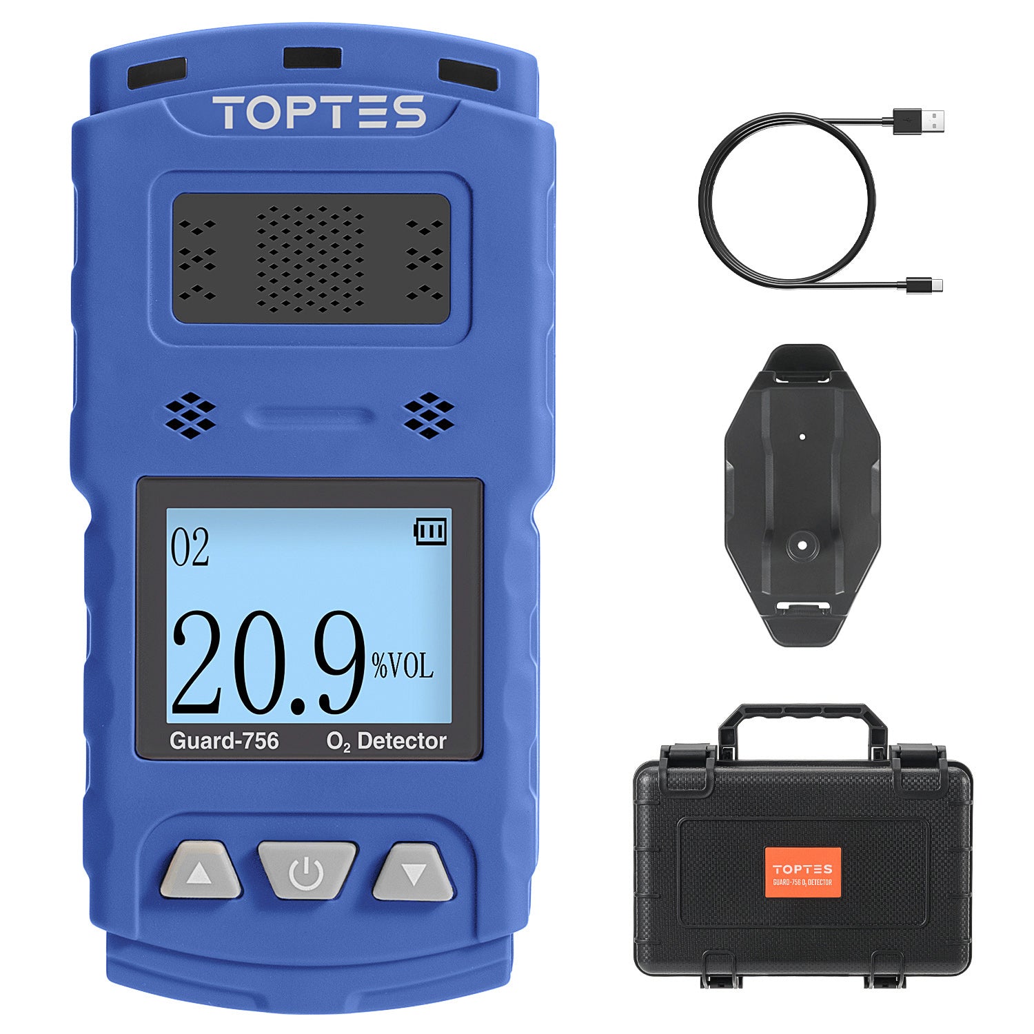 TopTes Guard-756 Upgraded Oxygen Detector, Portable O2 Monitor, 0.5s F