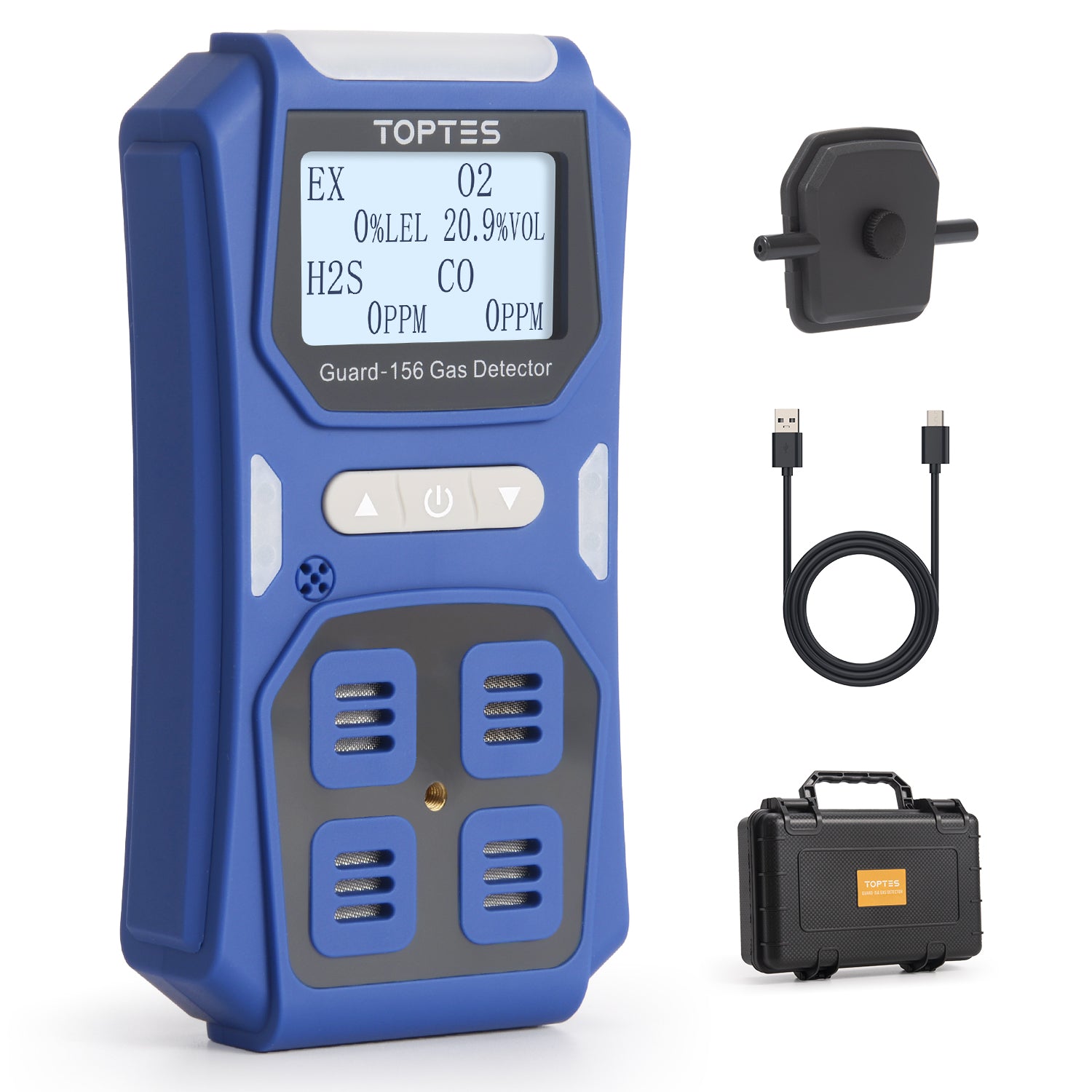 TopTes Guard-156 4 Gas Monitor Multi Gas Detector for H2S, CO, LEL, an